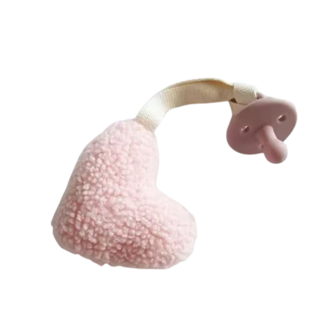 Pink Sherpa Heart Paci Holder – A Perfect Present